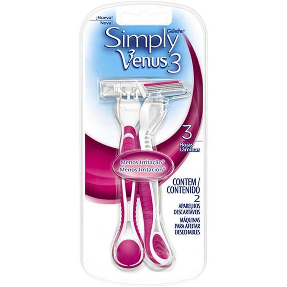 Aparelho Depilatório Venus3 Feminino Simply 2 unidades - Farma 22