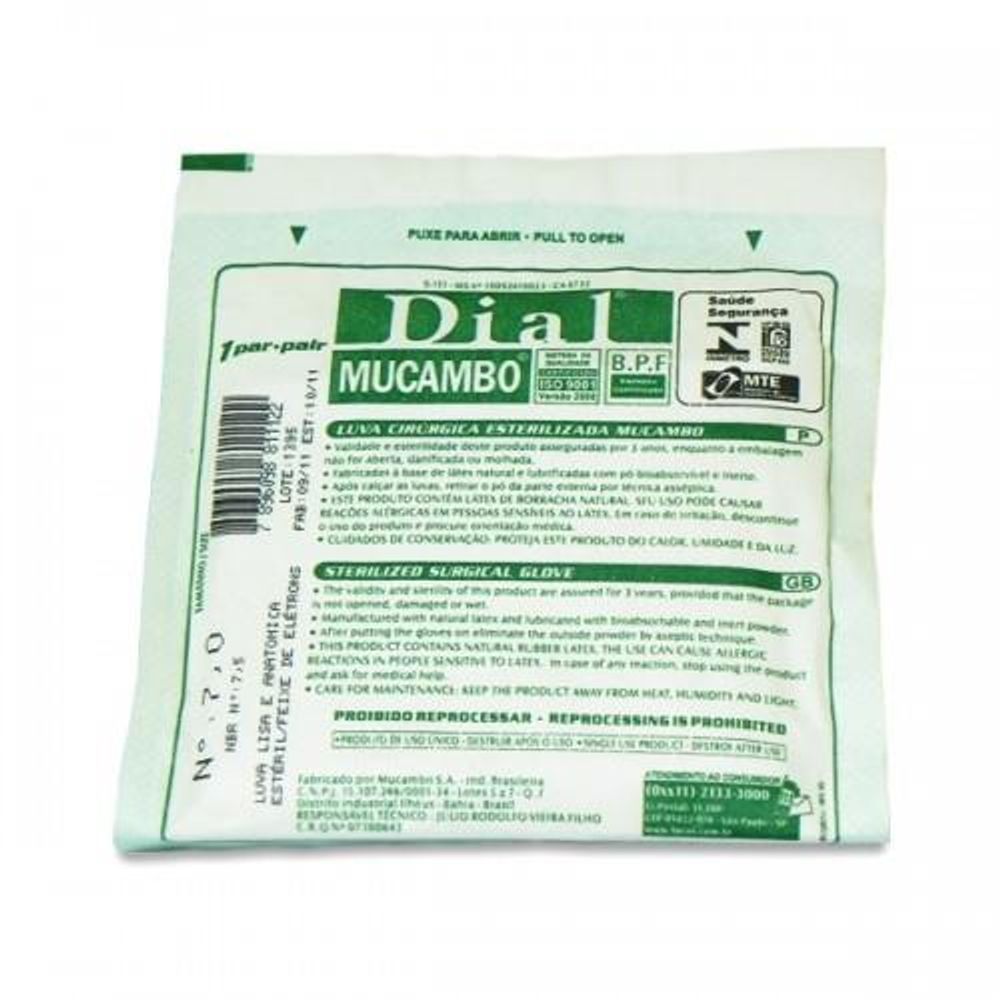 Luva Esterilizada Mucambo Dial 7 Mucambo - Farma 22