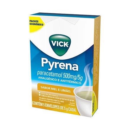 Vick Pyrena Chá Mel e Limão 5 envelopes de 5g cada - Farma 22