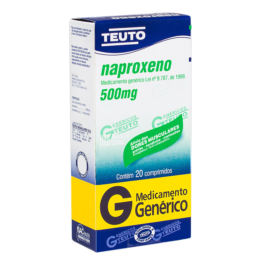 Naproxeno 500mg 20 comprimidos - Farma 22
