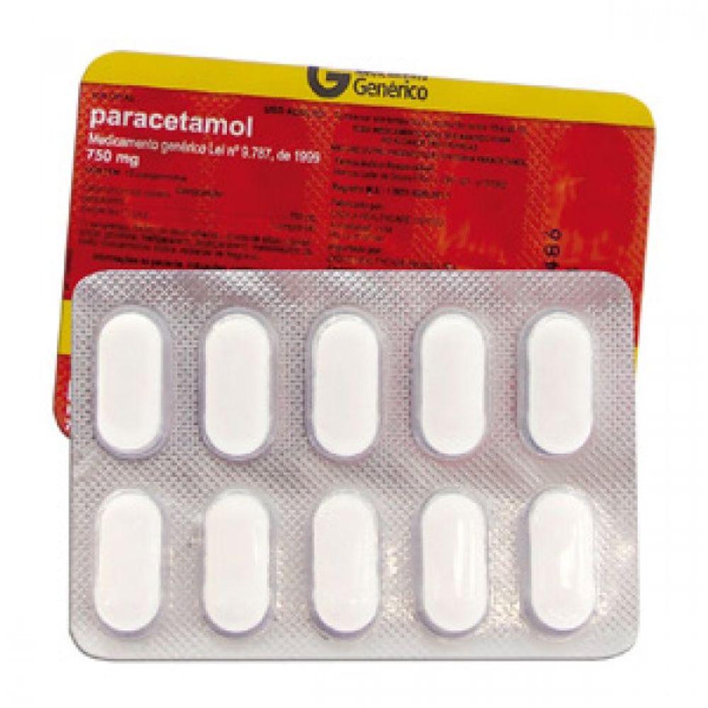 Paracetamol 750mg 10 comprimidos - Farma 22