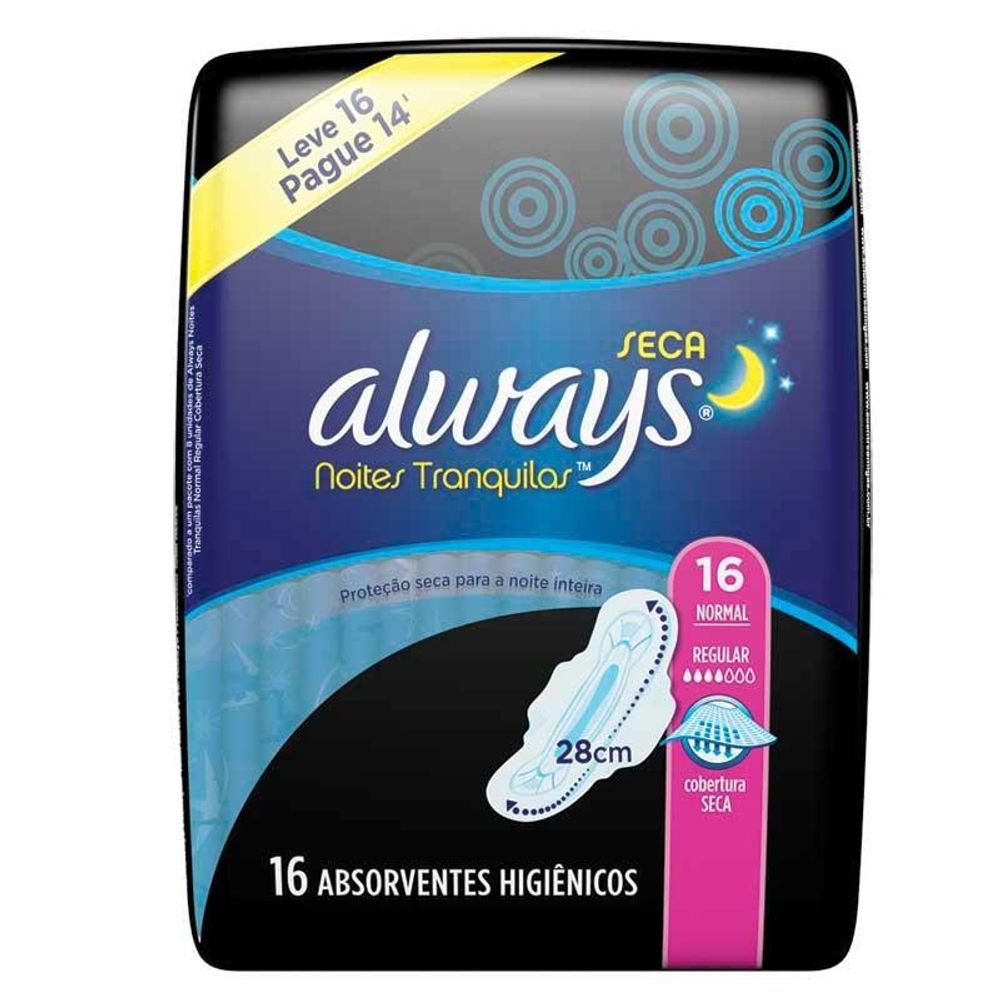 Absorvente Always Active Noturno Seca com Abas - Farma 22