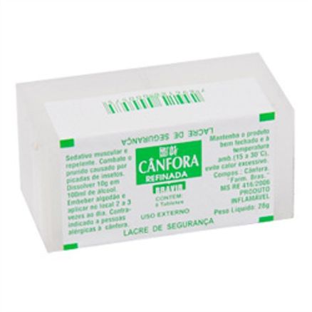 Cânfora Refinada Bravir 8 Tabletes - Farma 22