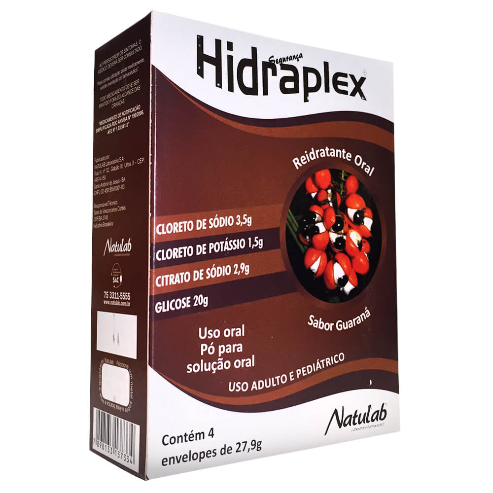 Hidraplex Reidratante Oral Sabor Guarana 4 envelopes 27,9g - Farma 22