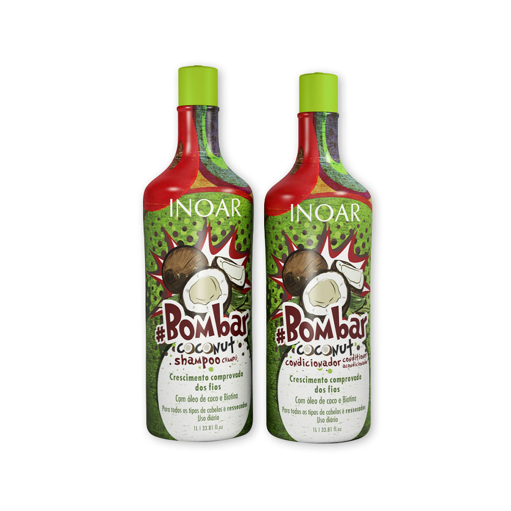 Kit Shampoo + Condicionador Inoar Bombar Coconut - Farma 22