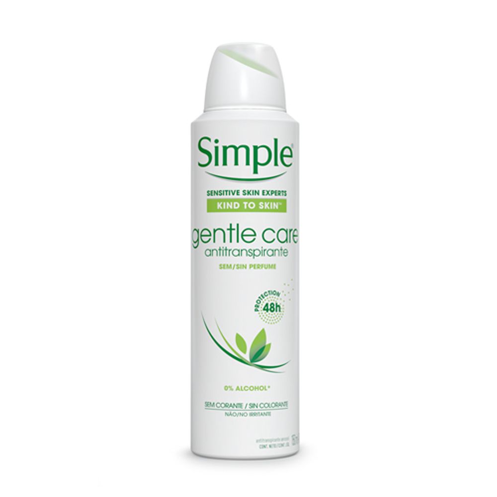Desodorante Aerosol Simple Gentle Care Antitranspirante Sem Perfume ...