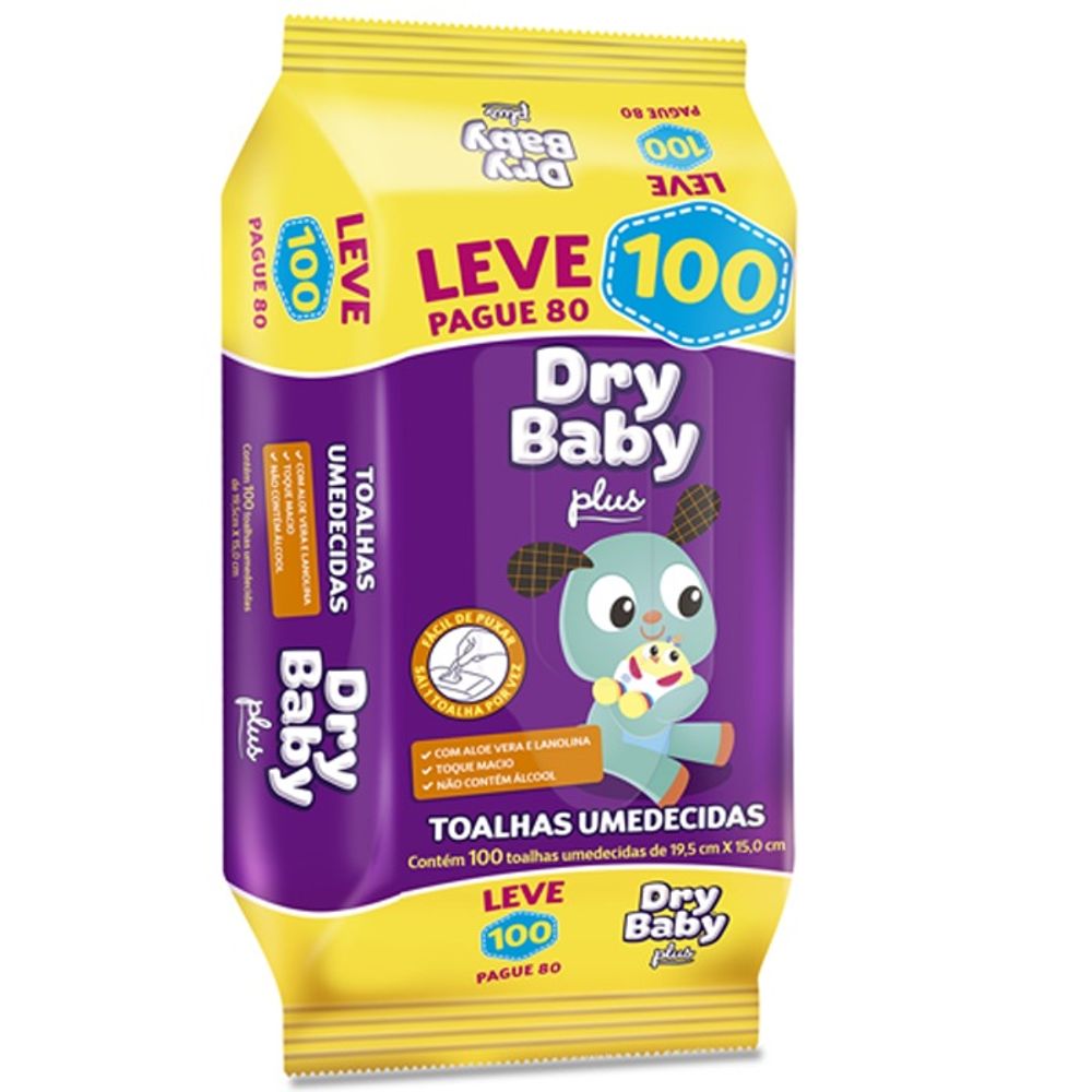 Lenco Umedecido Dry Baby Plus Leve 100 Pague 80 Unidades - Farma 22