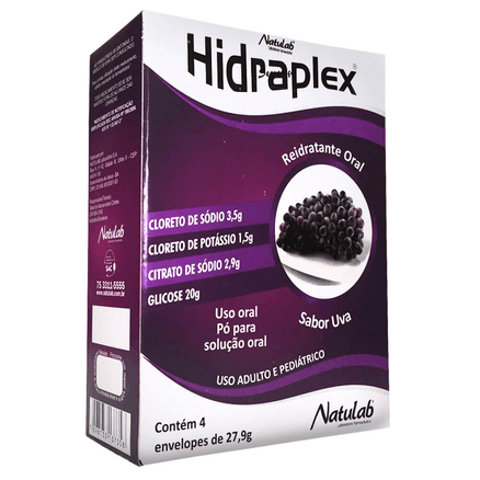 Hidraplex em po sabor Uva 4 envelopes - Farma 22