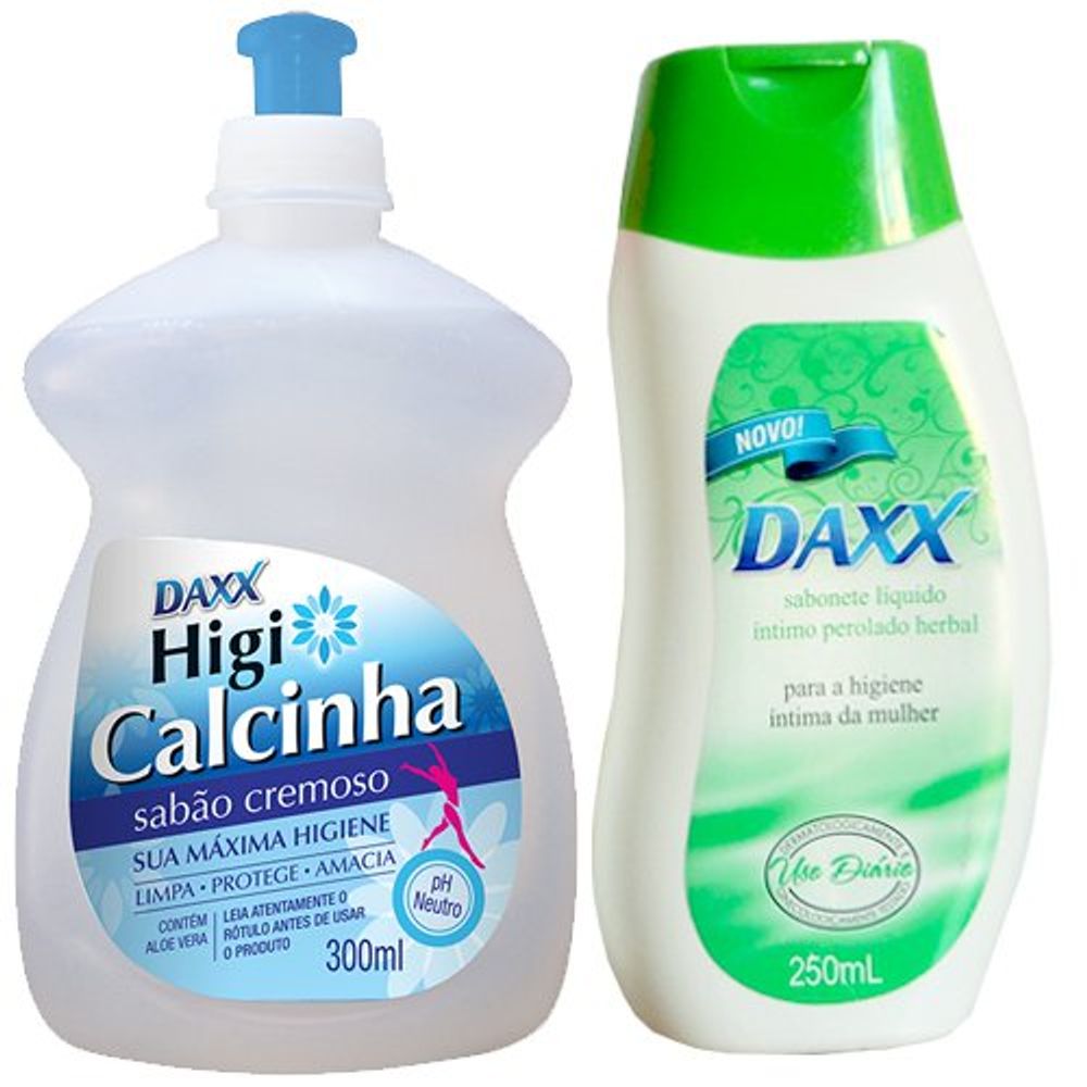 Sabao Liquido Higicalcinha 300mL + Sabonete Intimo Daxx Perolado Herbal ...