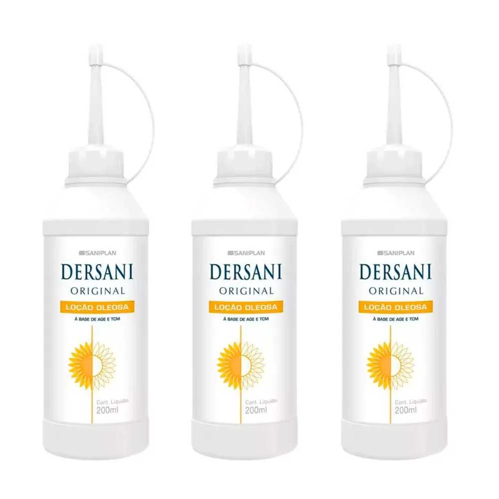 Dersani Locao Oleosa 3 Unidades de 200ml cada Embalagem Economica ...