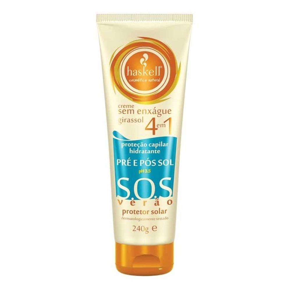 Creme Sem Enxague Haskell S.O.S. Verao Girassol Pre e Pos Sol 240g ...