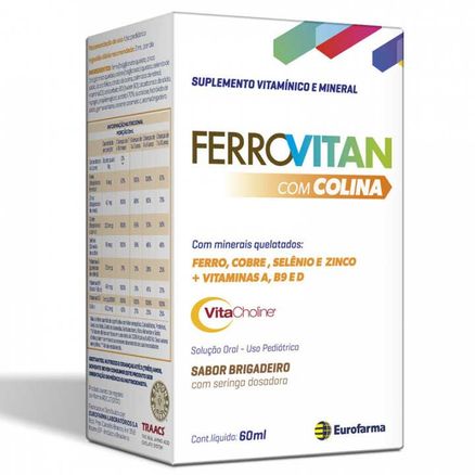 Ferrovitan com Colina Solucao Oral 60ml - Farma 22