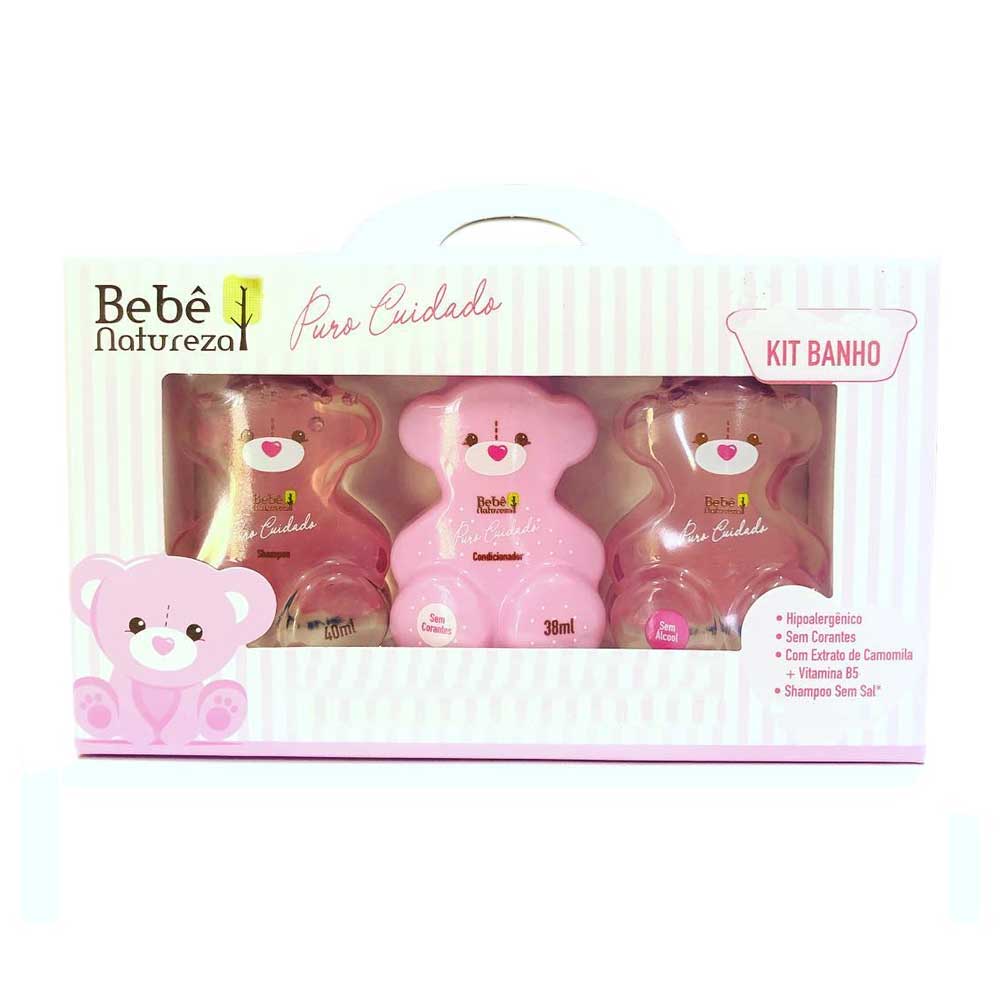 Kit Banho Bebe Natureza Puro Cuidado Menina Shampoo + Condicionador ...