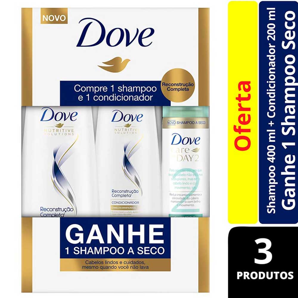 Kit Shampoo + Condicionador Dove Reconstrucao Completa Gratis Shampoo a ...