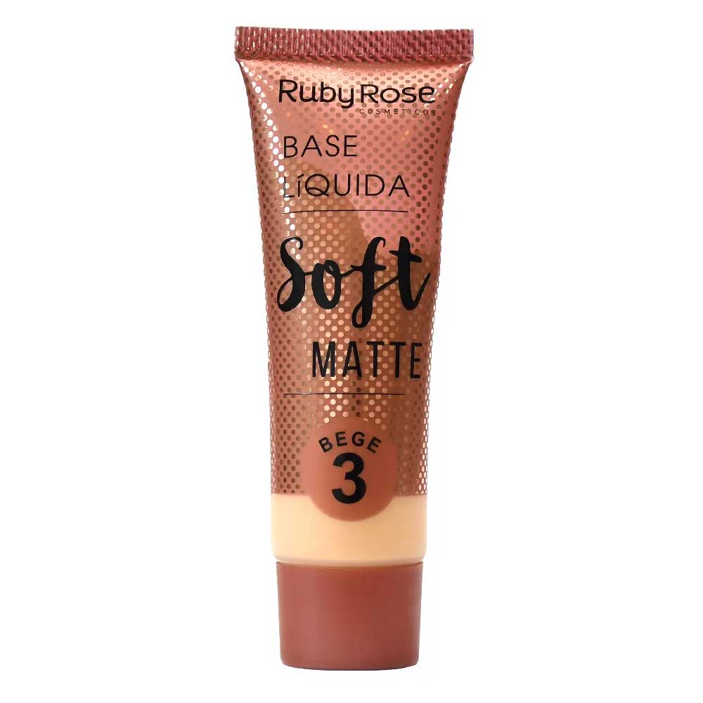 Base Liquida Ruby Rose Soft Matte Bege 3 HB 8050 - Farma 22