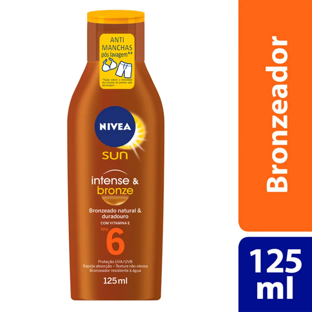 Bronzeador Nivea Sun Intense & Bronze FPS 6 Locao 125ml - Farma 22