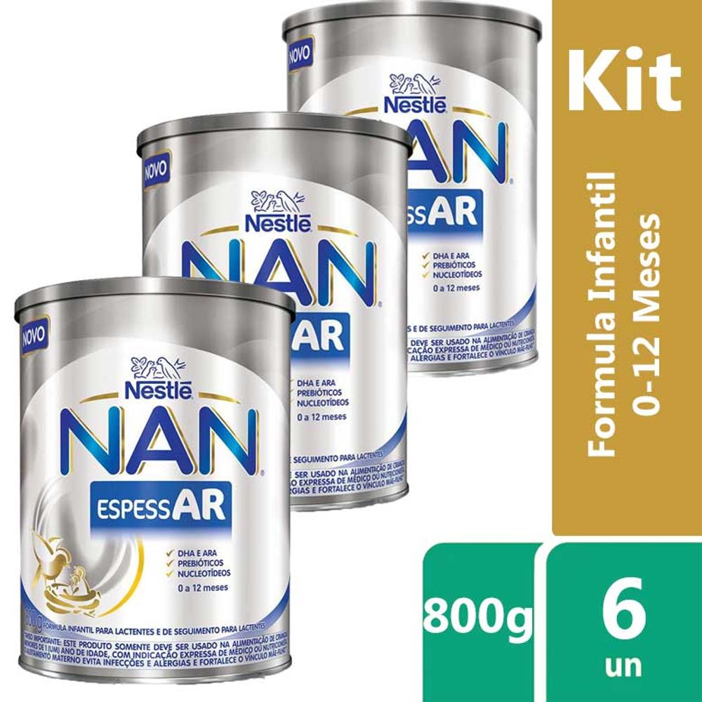 Kit Nan Ar Anti-Regurgitante Fórmula Infantil 800g 6 unidades - Farma 22