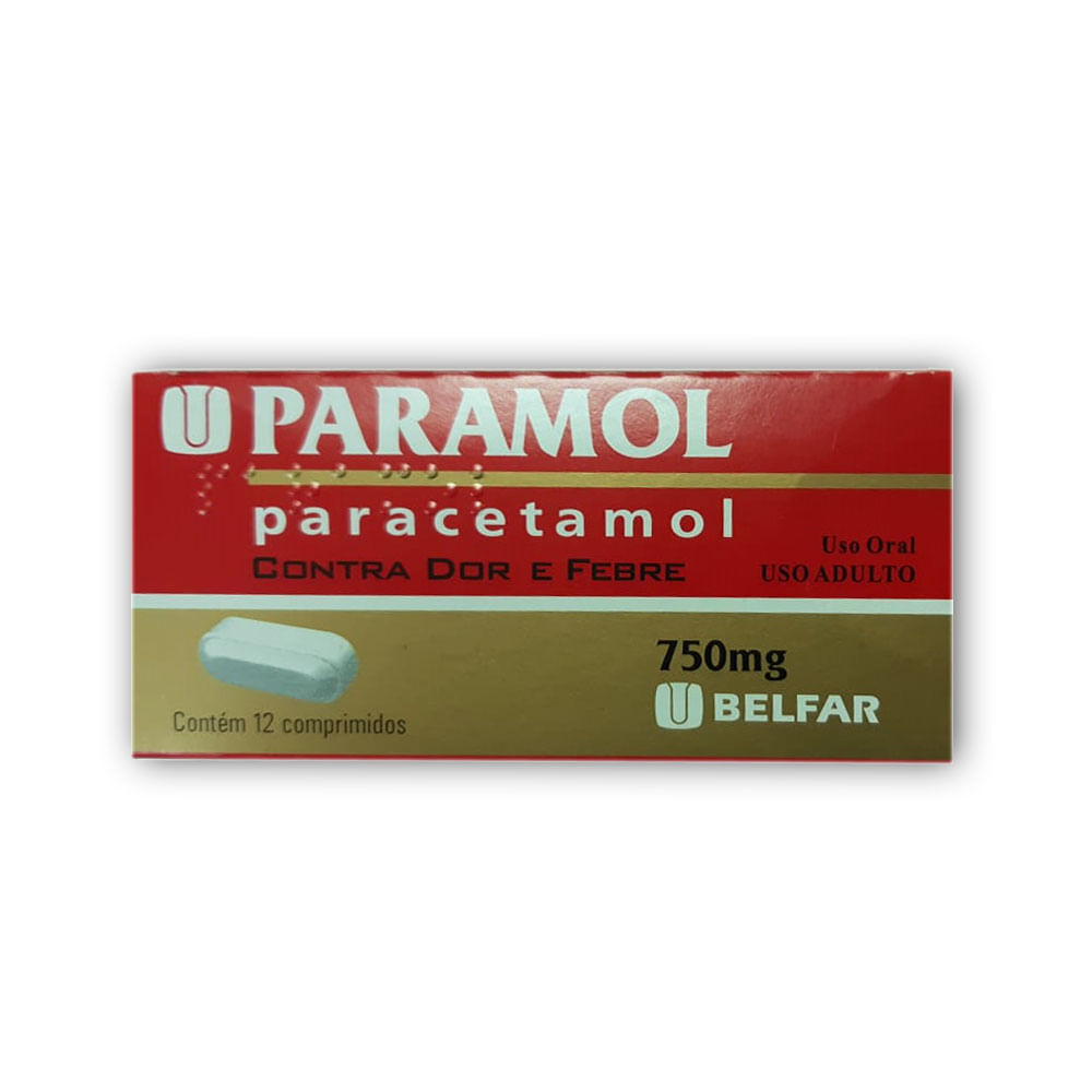 Paramol 750mg 12 comprimidos - Farma 22