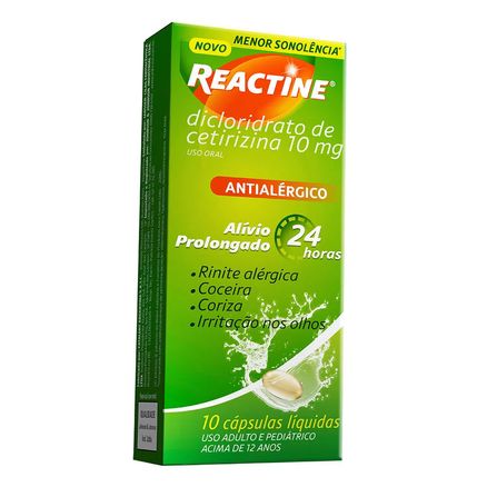 Reactine 10mg 10 capsulas liquidas - Farma 22
