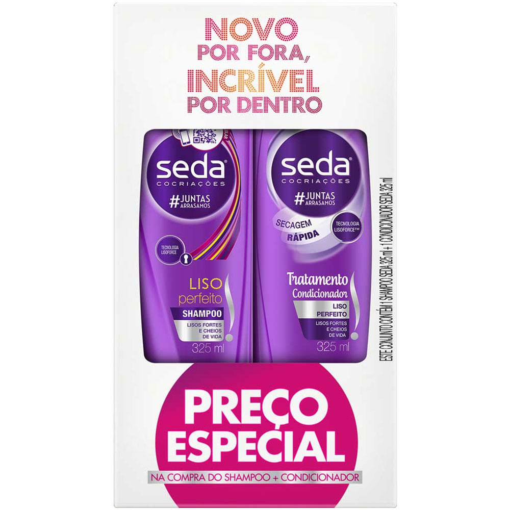 Kit Shampoo + Condicionador Seda Liso Perfeito 325ml - Farma 22