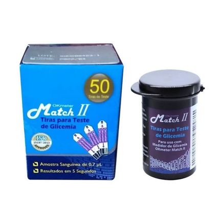 Tiras para Teste de Glicemia Ok Meter Match II 50 Unidades - Farma 22