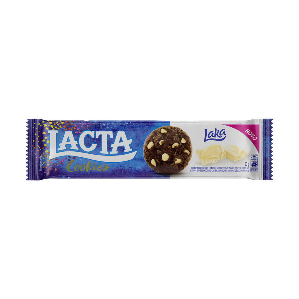 Biscoito Lacta Cookies Laka Gotas de Chocolate 80g - Farma 22