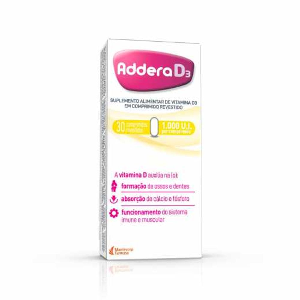 Addera D3 1000UI 30 comprimidos - Farma 22