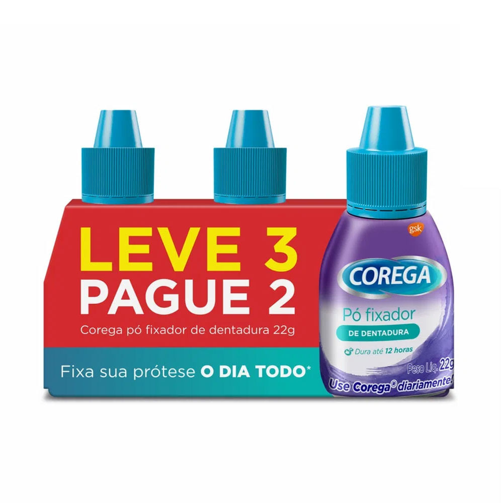 Kit Corega Fixador de Protese Po Leve 3 Pague 2 com 22g cada - Farma 22
