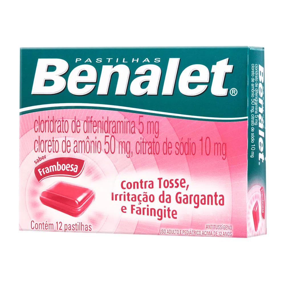 Benalet Sabor Framboesa 12 pastilhas - Farma 22