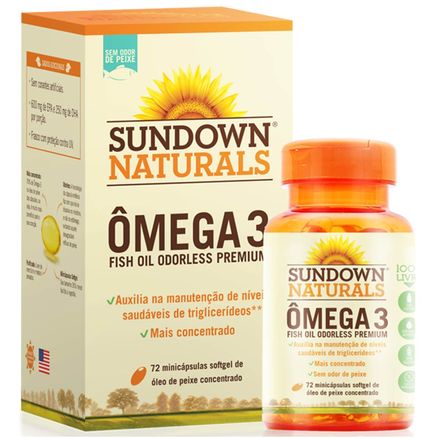 Omega 3 Sundown Naturals Fish Oil Odorless Premium 72 Capsulas - Farma 22