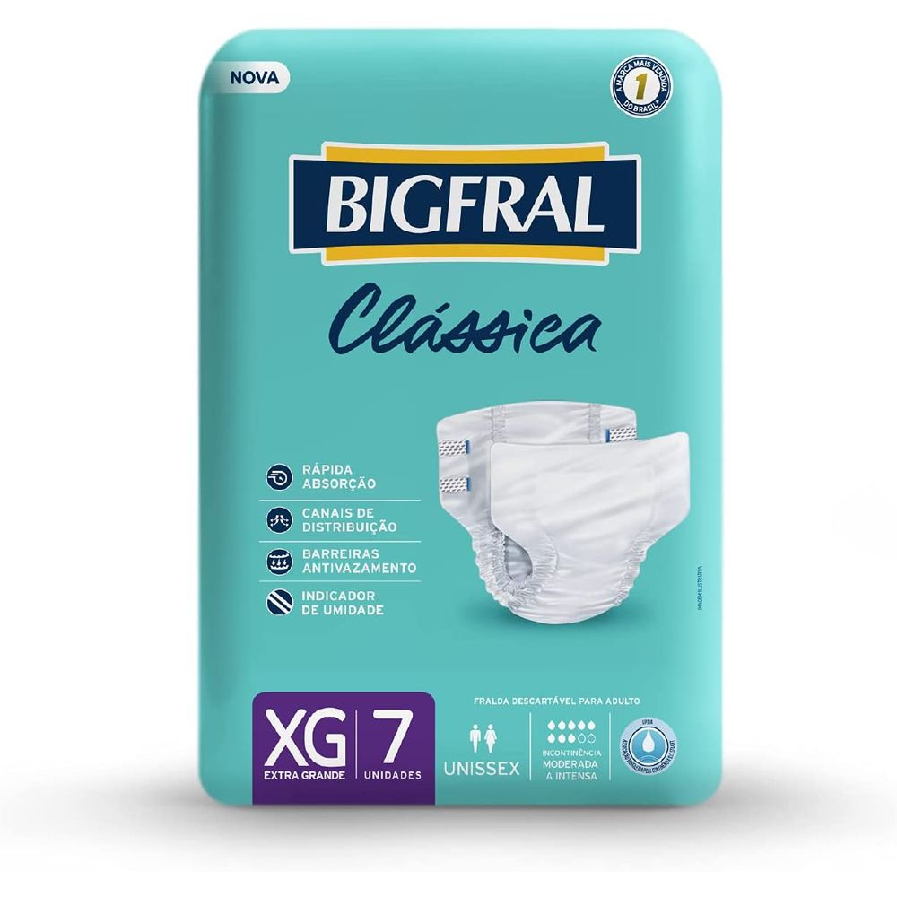 Fralda Geriatrica Bigfral Classica Xg 7unidades - Farma 22