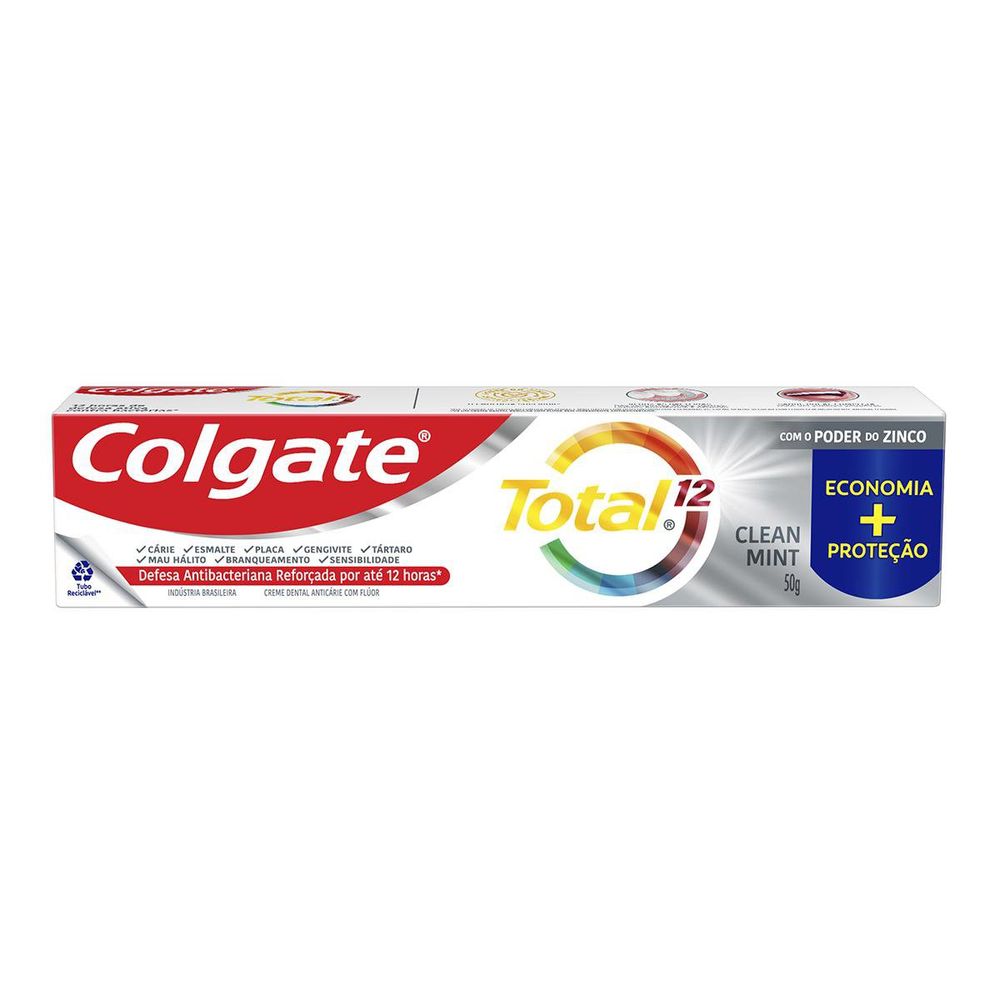 Creme Dental Colgate Total 12 Clean Mint 50G - Farma 22