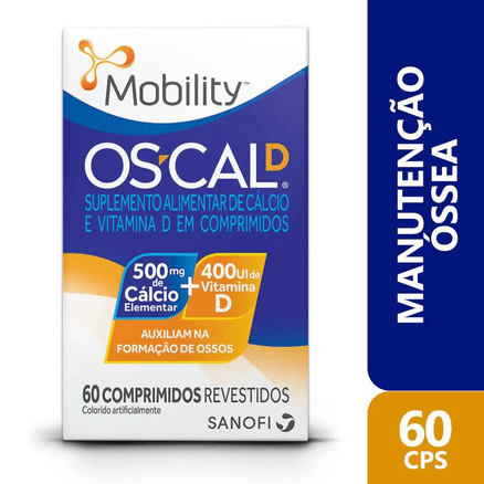 Oscal D 500mg + 400ui 60 Comprimidos Revestidos - Farma 22
