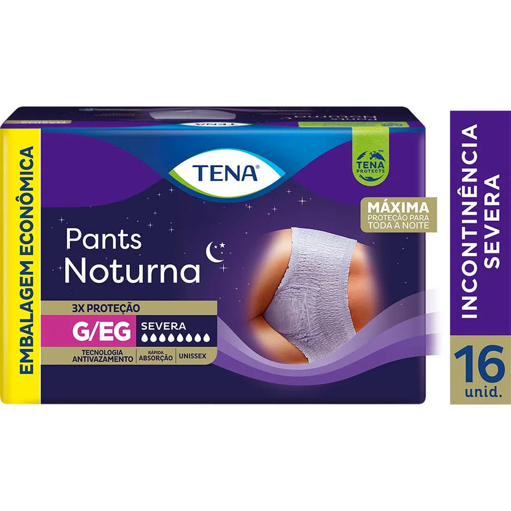 Fralda Calca Geriatrica Unissex Tena Pants Noturna G Eg - Farma 22